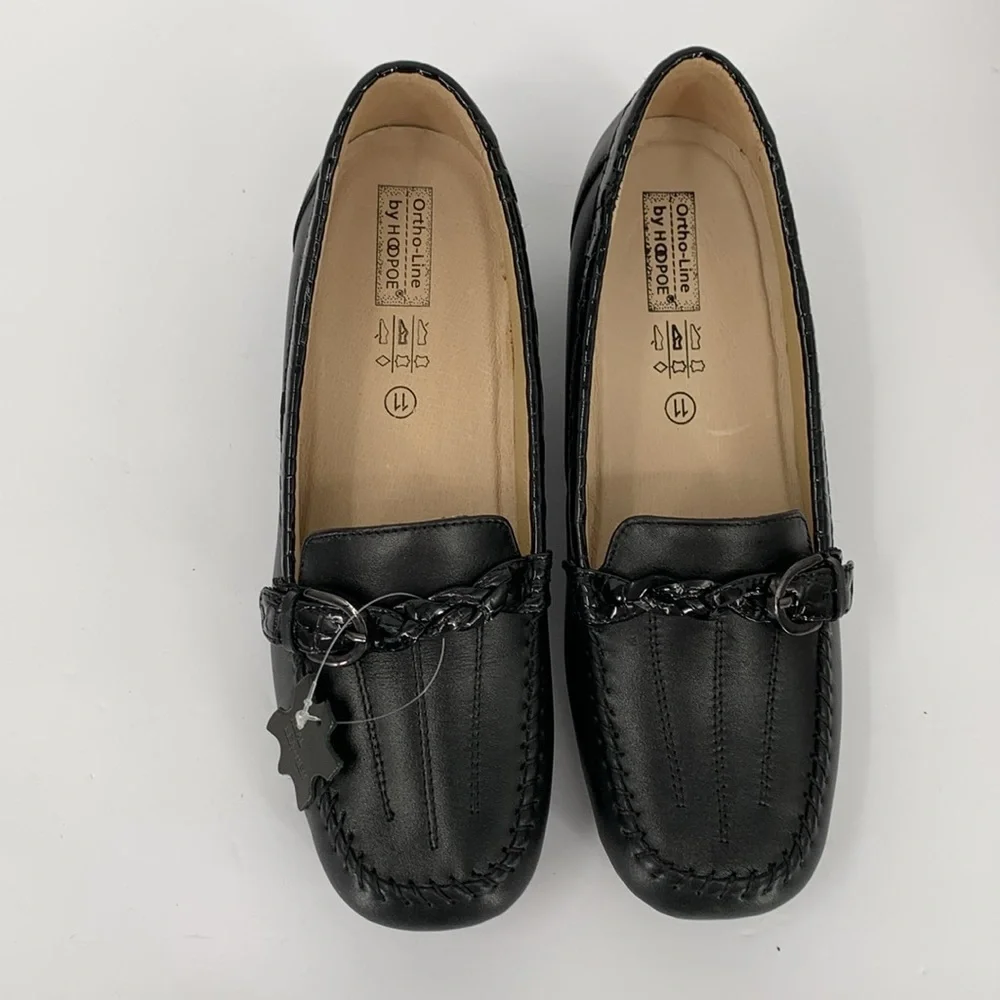 Hoopoe | Shoes | Hoopoe Claire Comfort Flats Ortholite Black Leather ...